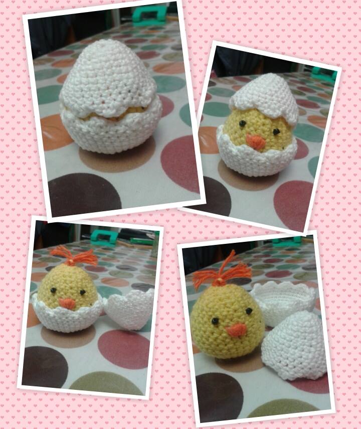 Version Amigurumi pollito en cascaron